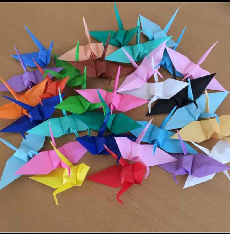 50 Origami Mini Cranes - Etsy