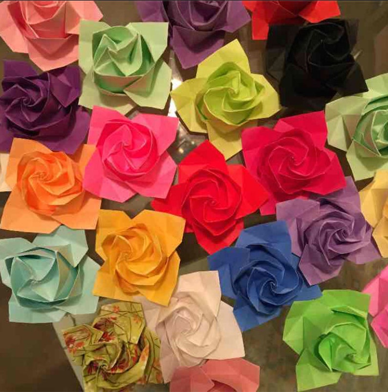 20 Origami Roses - Etsy