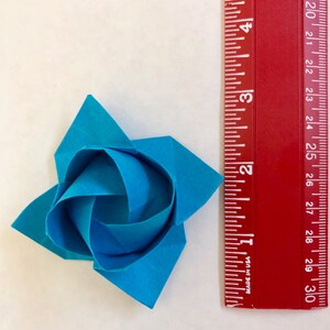 12 Origami Blue Roses - Etsy