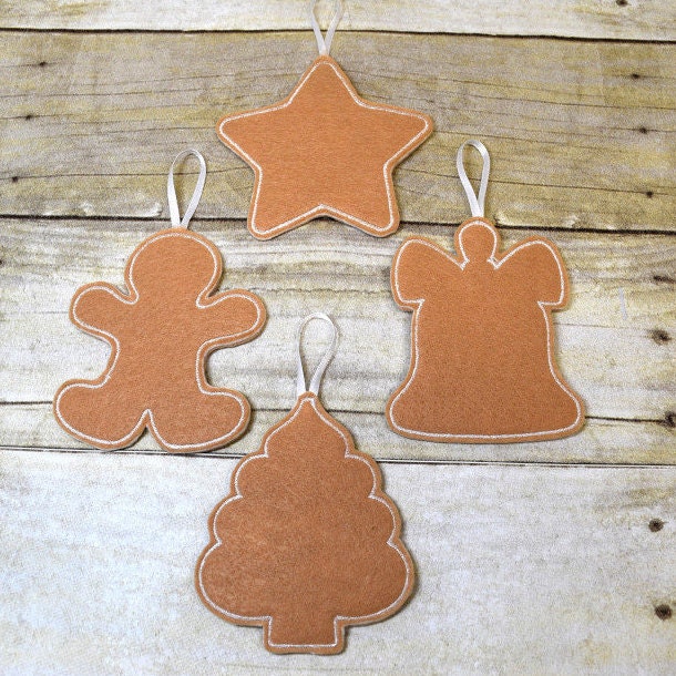 Gingerbread Ornaments, Felt Christmas Ornaments, Tree Decorations Felt ...
