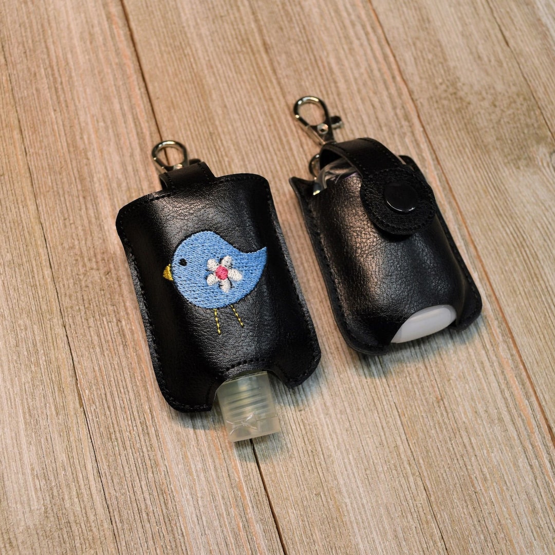 Sanitizers and Holders, Faux Leather Keychain, Pocketbac Holder, Snap ...