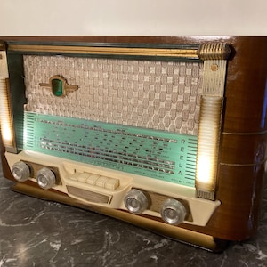 Radio à tube restaurée Rare ancienne radio à tube française Art Déco ...