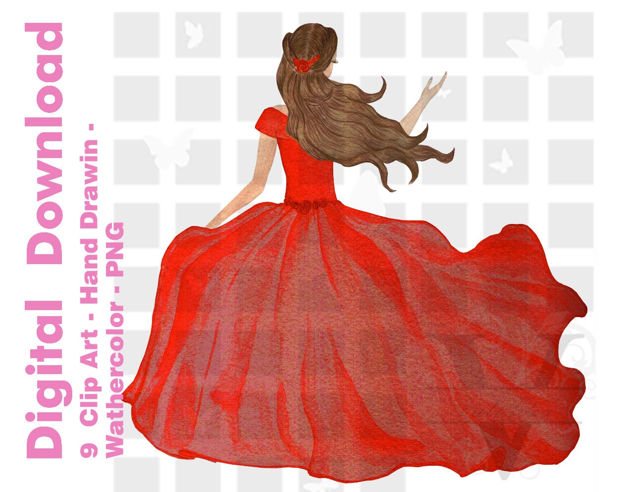 Red Dress Clip Art,quinceañera, Wedding Princess Dresses Clipart Red ...