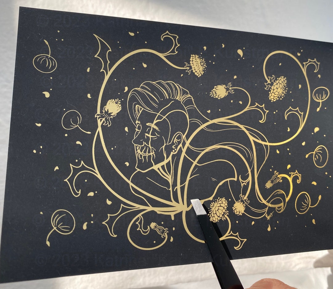 Loki Kintsugi Dandelion Gold Foil Print Lokean Pagan Witch 2024 - Etsy