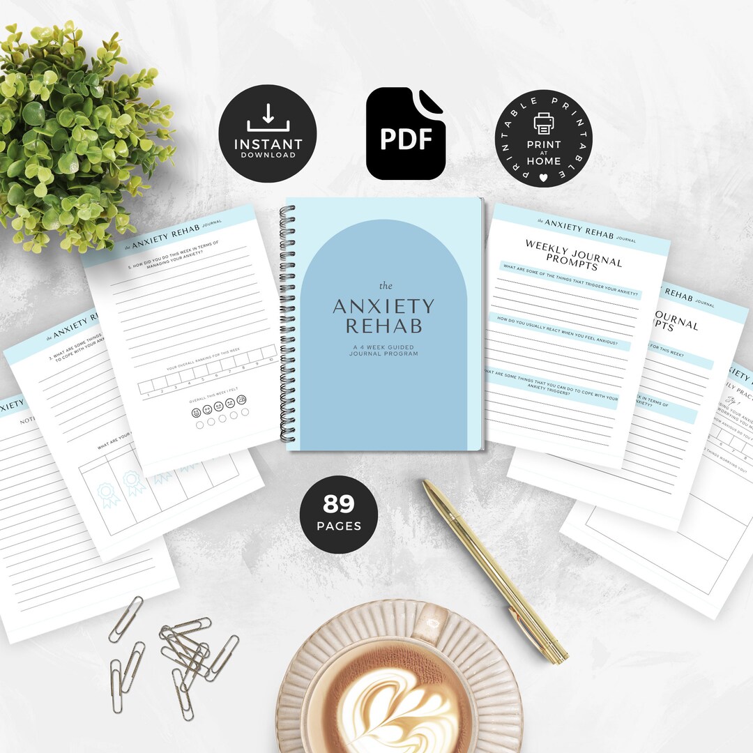 Printable Anxiety Journal, Anxiety Worksheets, Anxiety Planner, Anxiety ...