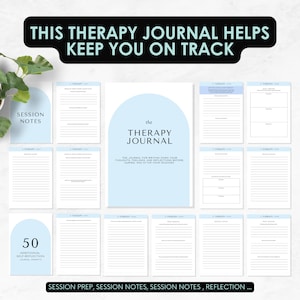 Therapy Journal Printable, Therapy Workbook, Mental Health Therapy ...