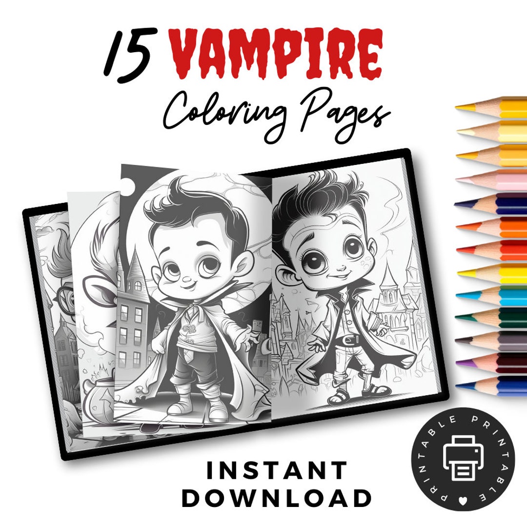 Vampire Coloring Pages for Kids ! Halloween Coloring for Kids, Vampire ...