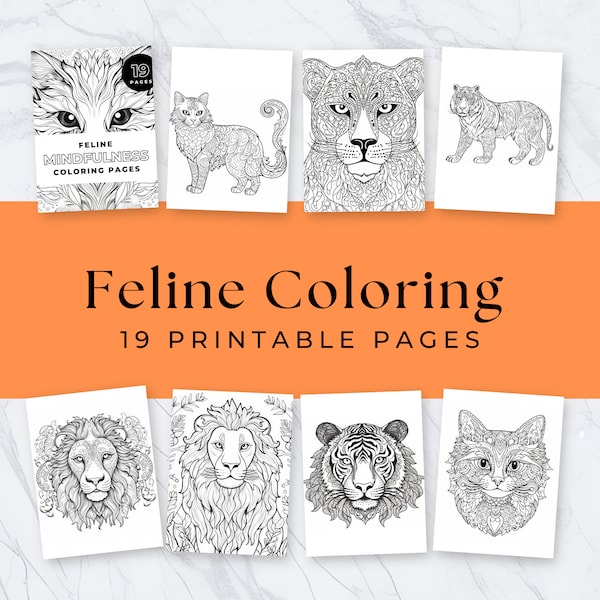 Cat Coloring Page - Etsy