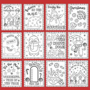 Kids Christmas Coloring Pages X 50 Printable Christmas - Etsy