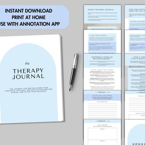 Therapy Journal Printable, Mental Health Planner, Anxiety Journal ...