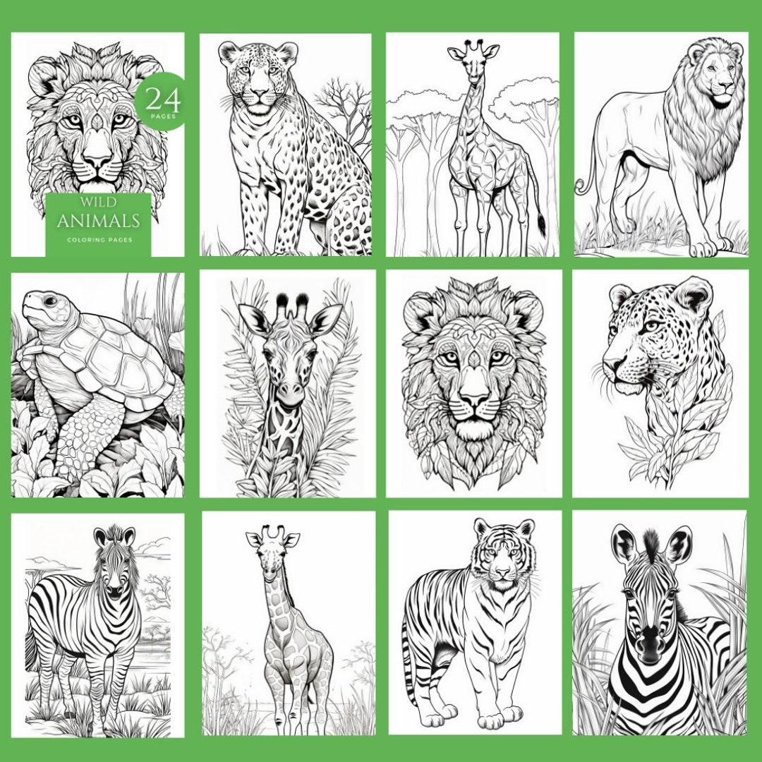 Wild Animal Coloring Pages, Printable Coloring Pages, Animal Party ...