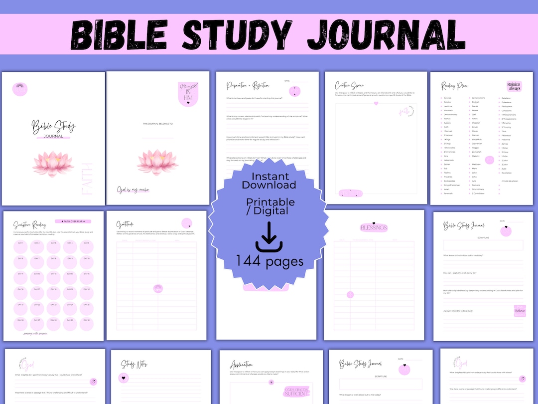 Bible Study Journal Printable, Bible Study Digital Journal, Bible Study ...