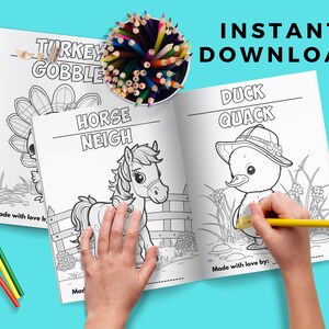 Farm Coloring Pages, Kids Coloring Book Printable, Farm Animal Coloring ...