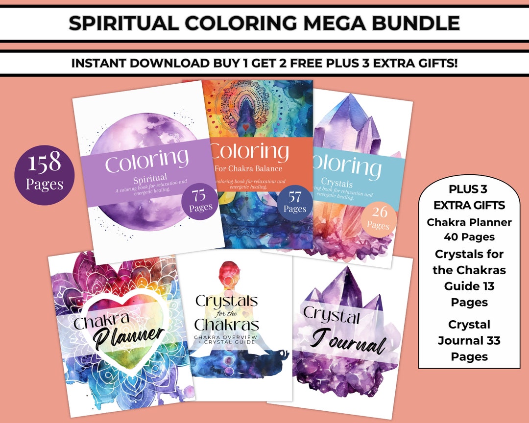 Spiritual Wellness Adult Coloring Pages, Adult Coloring Book, Stress ...