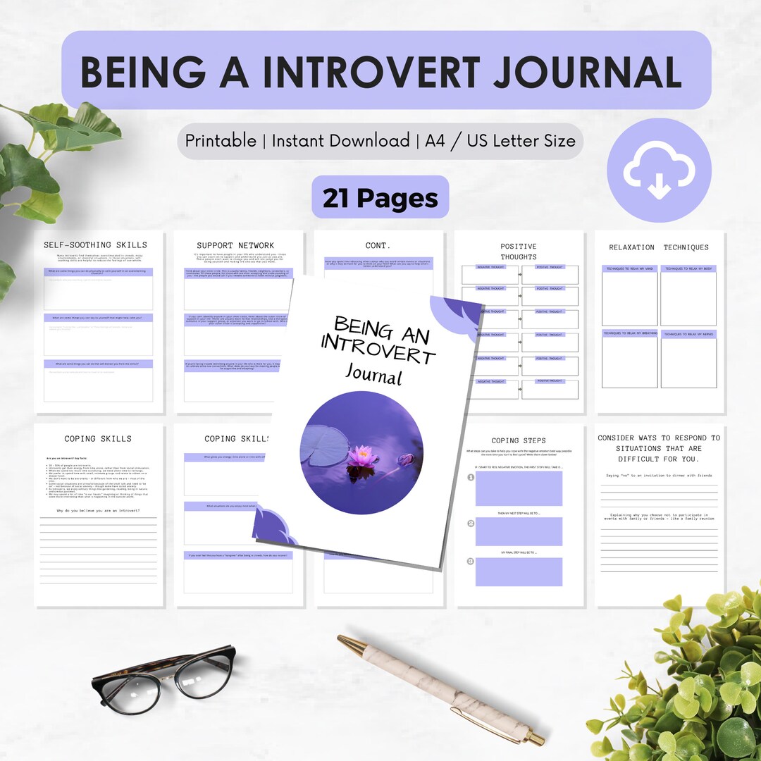 Introvert Journal Digital Self-care & Reflection Planner Instant ...