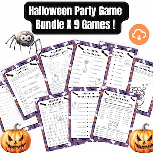 Kids Halloween Party Game Printables X 9 Games Halloween - Etsy