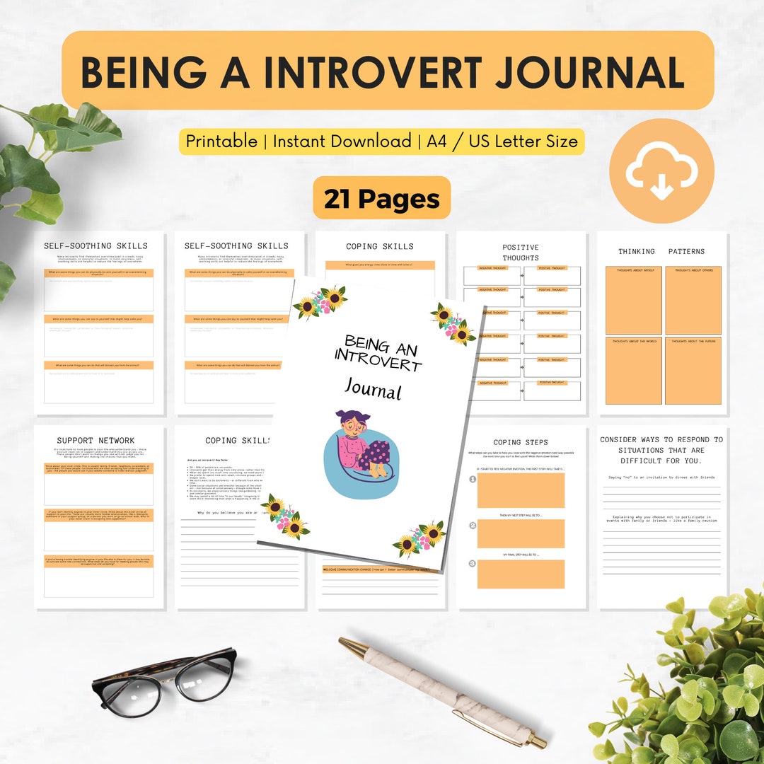 Introvert Journal , Being an Introvert Journal Printable, Gift for ...