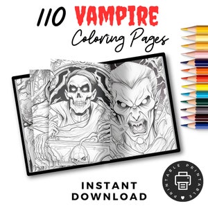 Vampire Coloring Pages MEGA Over 100 Pages Printable , Halloween ...