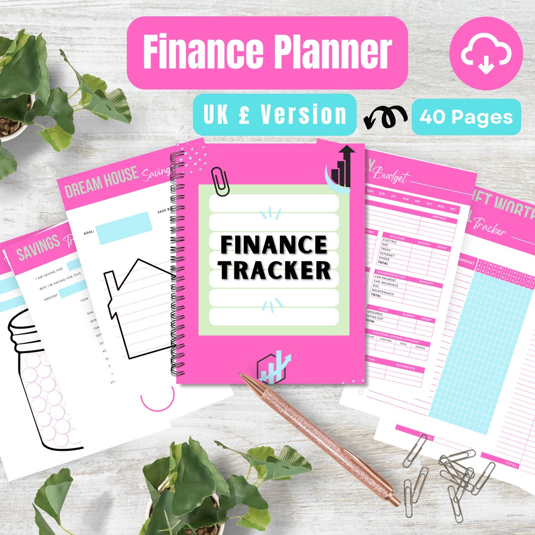 Financial Planner Printable UK, Debt Tracker, Savings Tracker, Spending ...