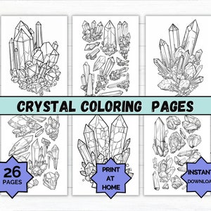 Crystal Coloring Pages, Instant Digital Download, Crystal Pages ...