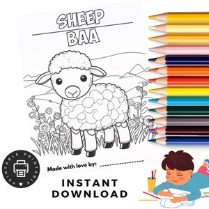Farm Coloring Pages, Kids Coloring Book Printable, Farm Animal Coloring ...