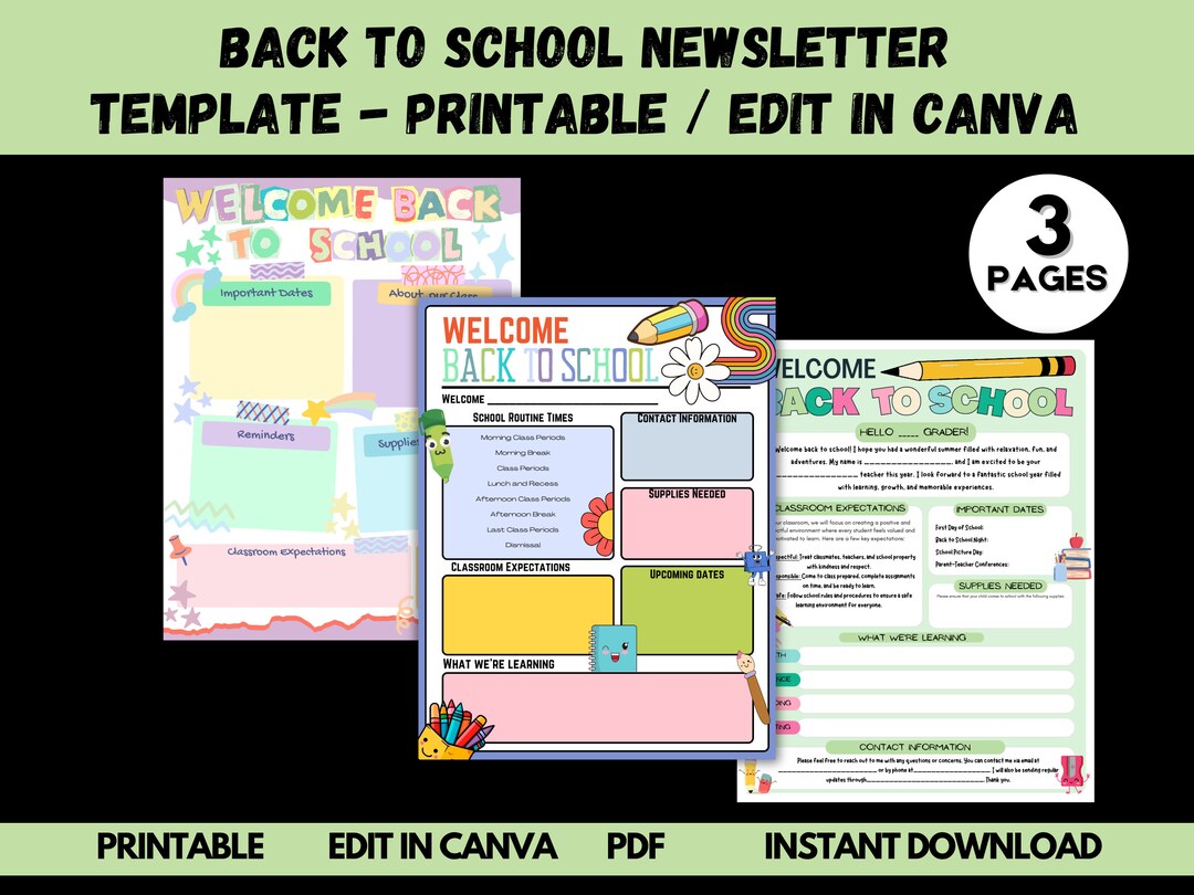 EDITABLE Welcome Back to School Newsletter,back to School Letter ...
