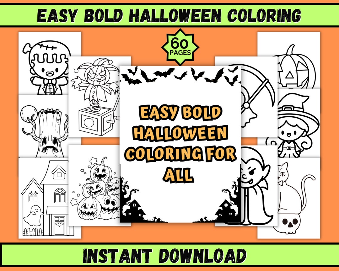 Halloween Bold and Easy Coloring Pages for Adults and Children ...