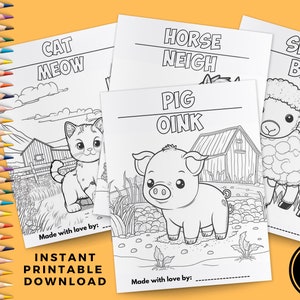 Farm Coloring Pages, Kids Coloring Book Printable, Farm Animal Coloring ...