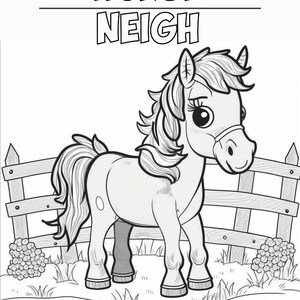 Farm Coloring Pages, Kids Coloring Book Printable, Farm Animal Coloring ...