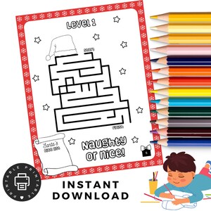 Christmas Activity Printable 51 Pages! Kids Christmas Games Mazes ...