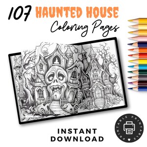 Haunted House Coloring Pages MEGA Over 100 Pages, Halloween Coloring ...