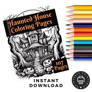 Haunted House Coloring Pages MEGA Over 100 Pages, Halloween Coloring ...