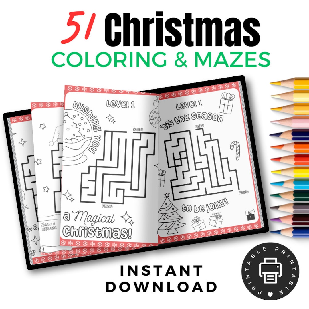 Christmas Activity Printable 51 Pages Kids Christmas Games - Etsy