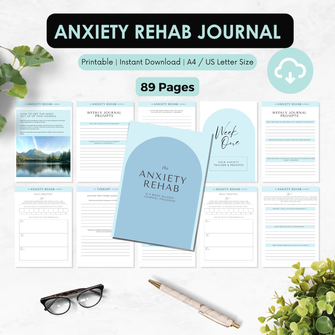 Anxiety Journal, Anxiety Printable Journal, Printable Anxiety Mental ...