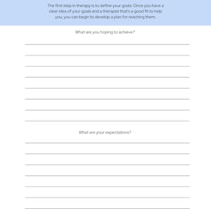 Therapy Journal Printable, Therapy Workbook, Mental Health Therapy ...
