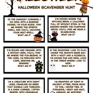 Kids Halloween Scavenger Hunt Game Printable, Halloween Party Games ...