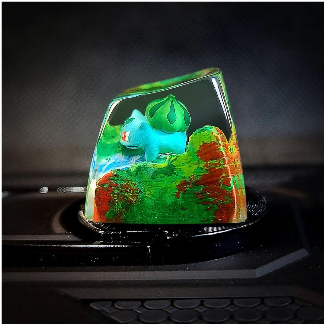 Pokemon Bulbasaur Fushigidane Keyboard Knob Artisan Keycaps Epoxy Resin ...