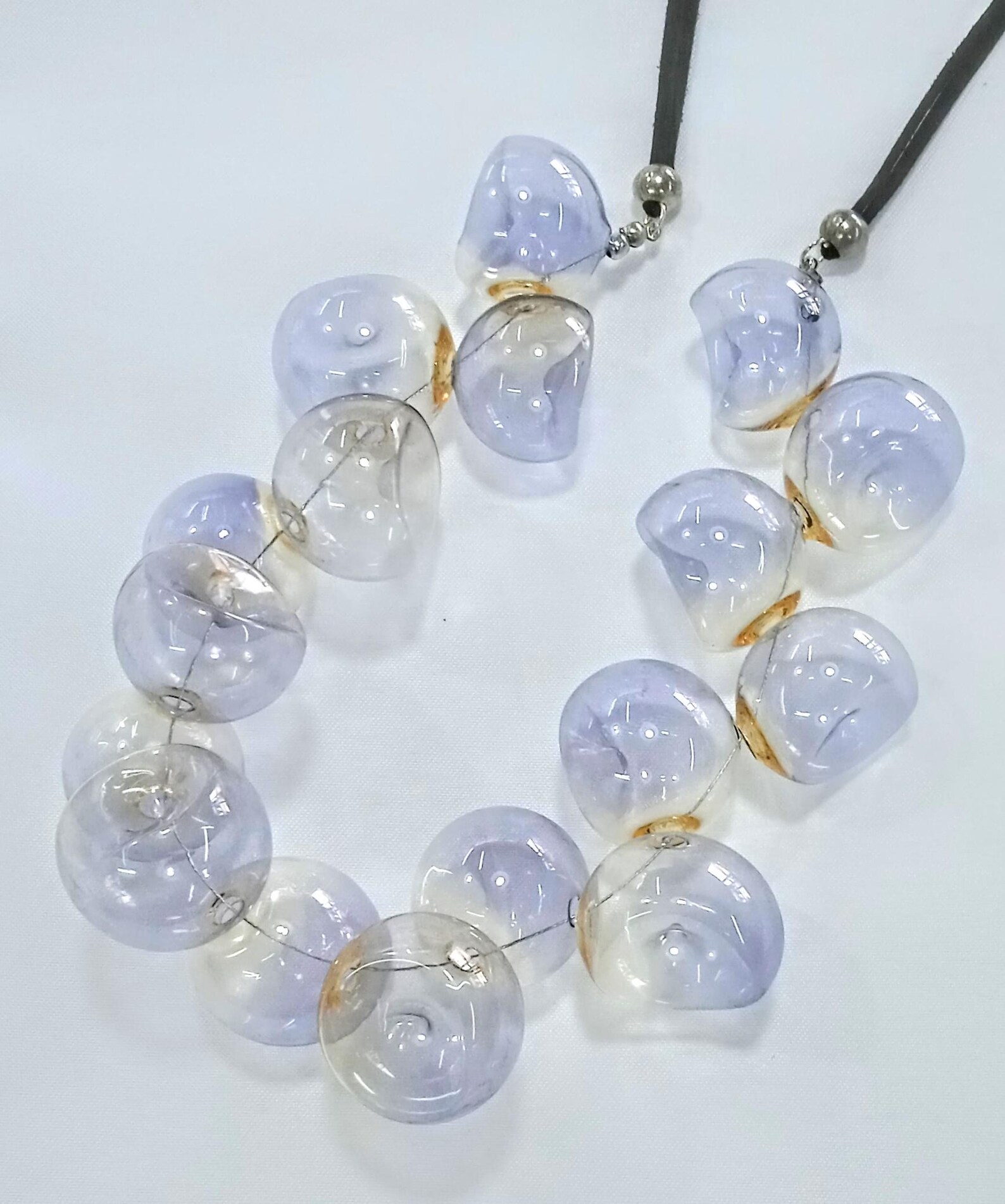 Murano Glass Half Bubbles Necklace,handmade Modern and Unique Necklace ...