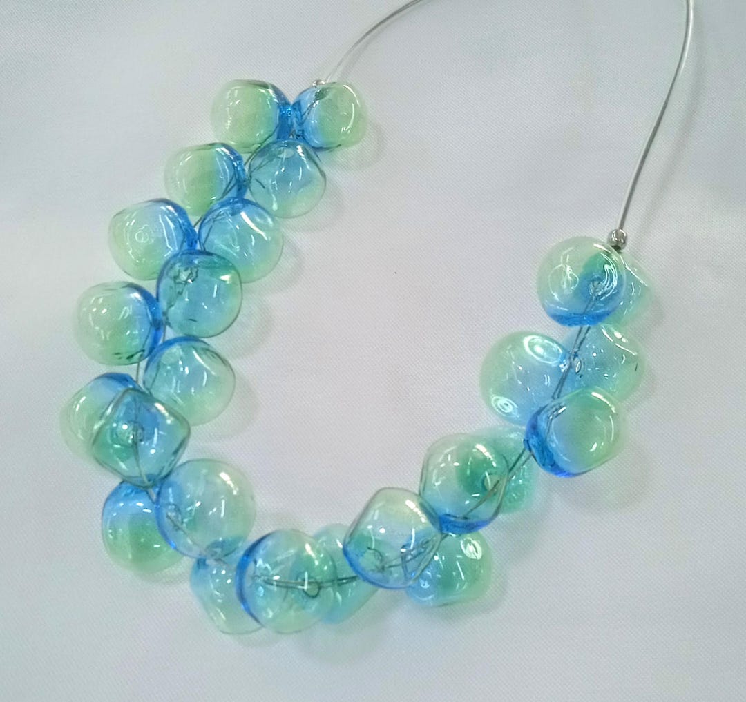Cubic Bubbles Murano Glass Necklace,hollow Beads.handmade,modern and ...