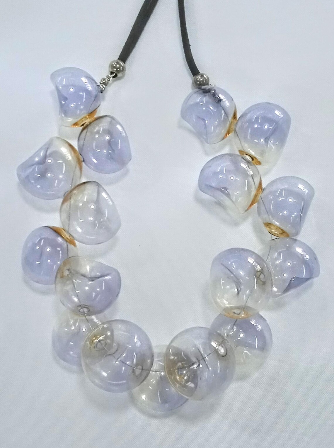 Murano Glass Half Bubbles Necklace,handmade Modern and Unique Necklace ...