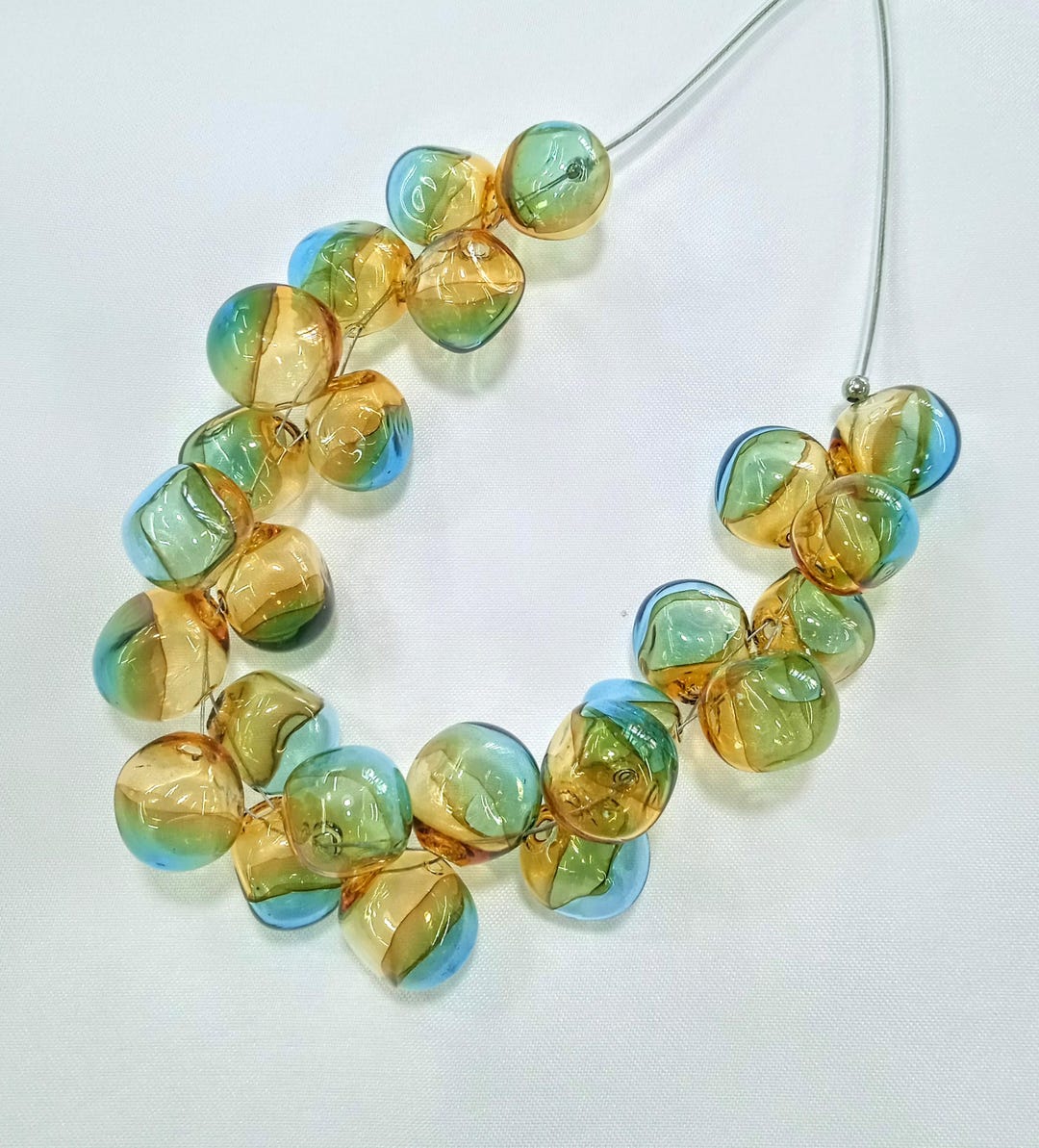 Murano Glass Cube Bubbles Necklace,hollow Beads.handmade ,modern and ...