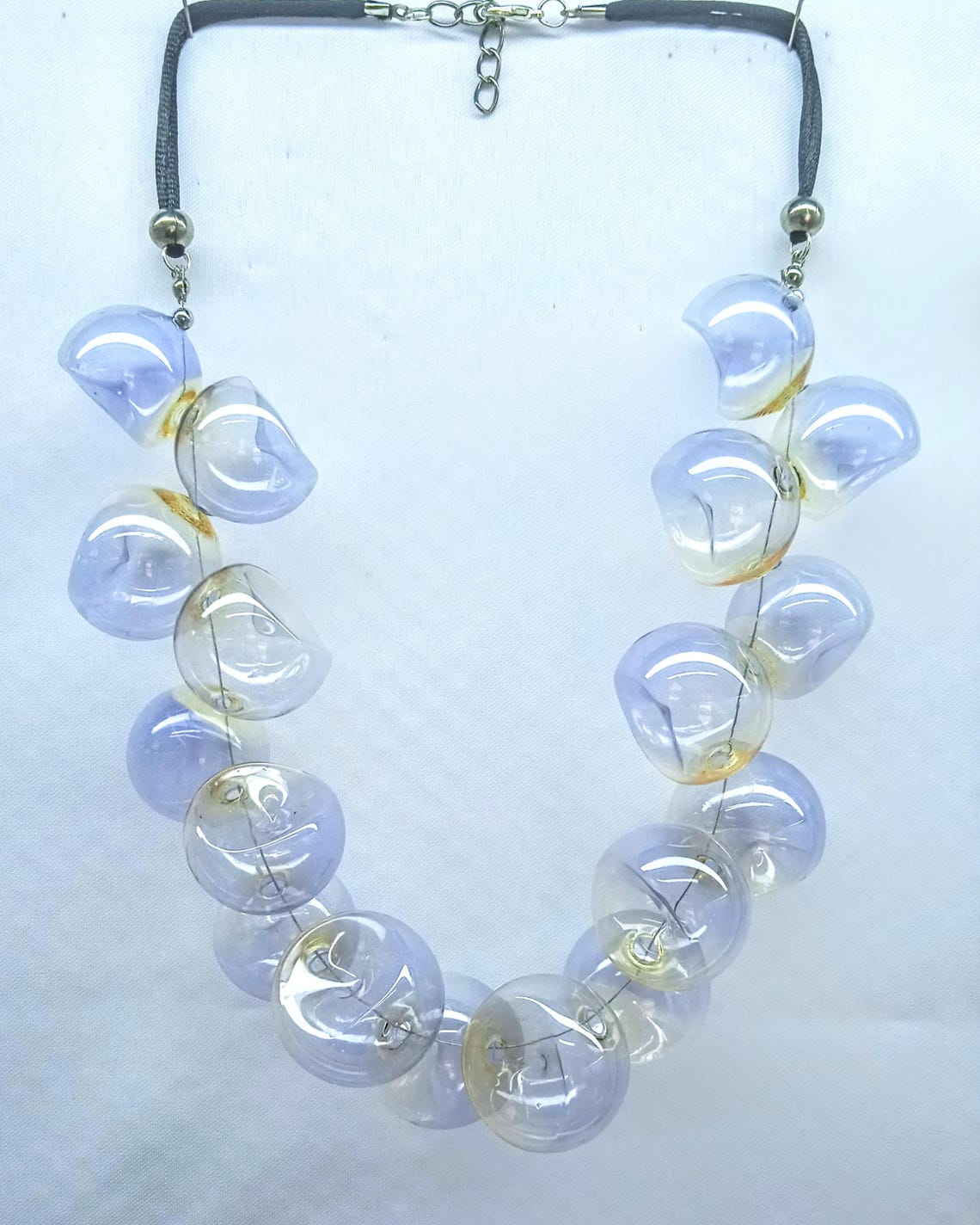 Murano Glass Half Bubbles Necklace,handmade Modern and Unique Necklace ...
