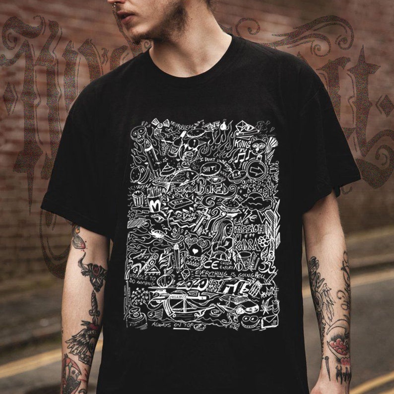 Doodle Shirt Hand Drawn Sketch Art 2020 Best Year Ever Chaos Line Art ...
