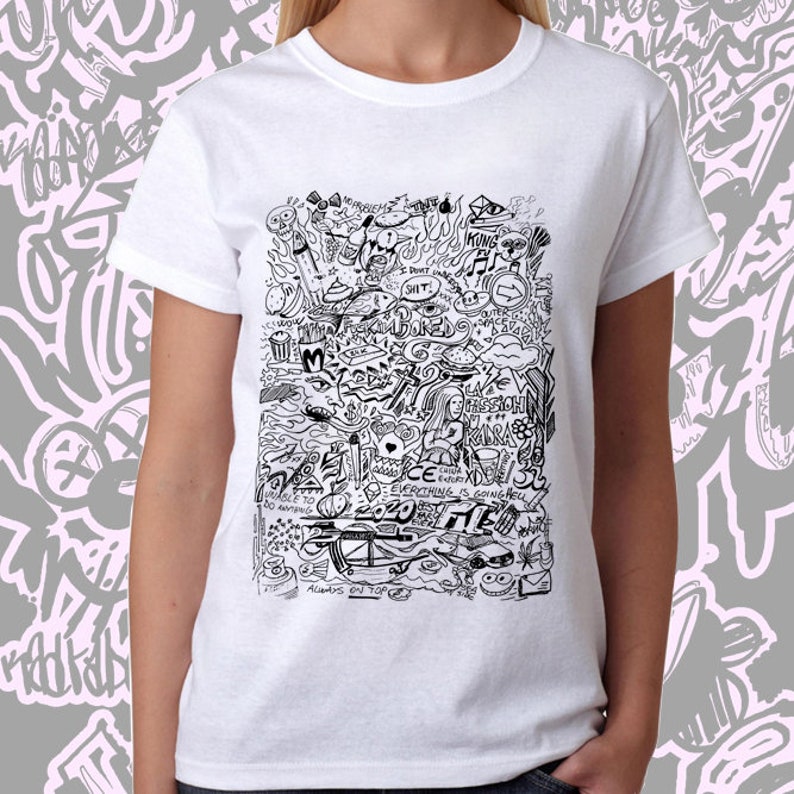 Doodle Shirt Hand Drawn Sketch Art 2020 Best Year Ever Chaos Line Art ...
