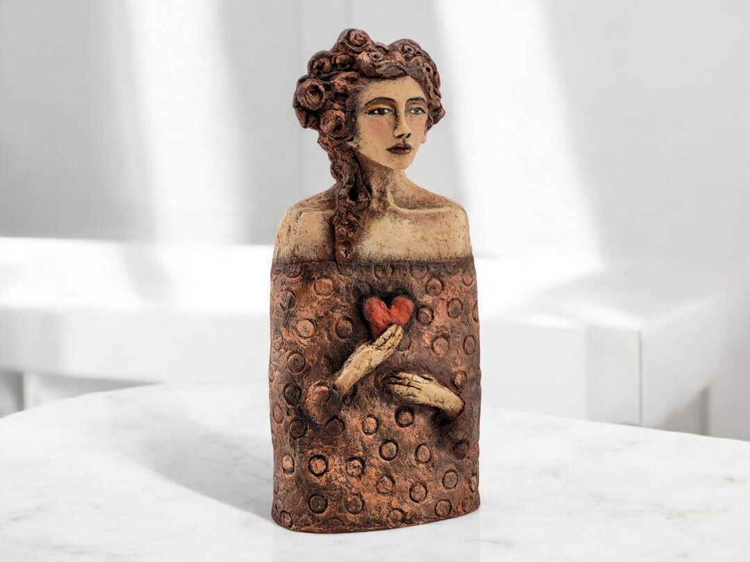 Bust Sculpture of Woman | Papier Mache Masterpiece | Original Handmade ...