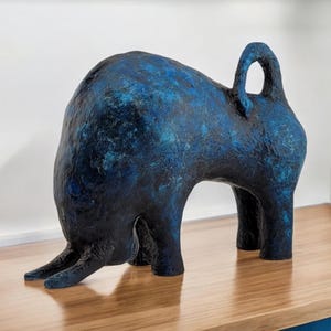 Paper Mache Bull Sculpture | Decorative Figure for Home | Gift for Him ...