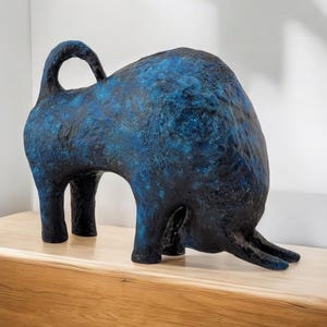 Paper Mache Bull Sculpture | Decorative Figure for Home | Gift for Him ...