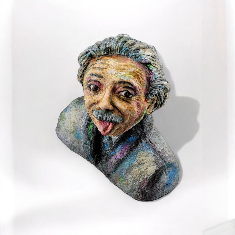 Hand-sculpted Einstein Bust Portrait | Unique Scientist Sculpture for ...