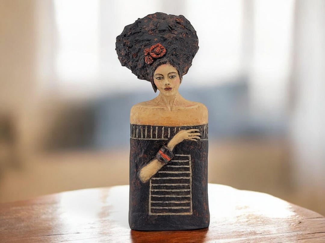 Unique Bust Sculpture of Woman | Papier Mache Art | Handmade Sculpture ...