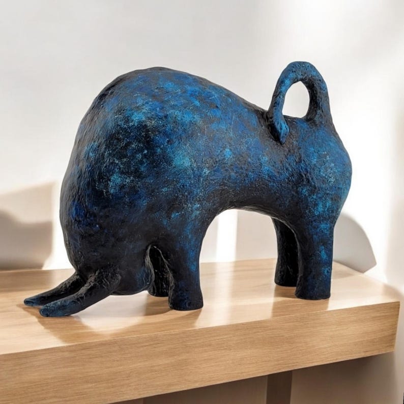 Paper Mache Bull Sculpture | Decorative Figure for Home | Gift for Him ...